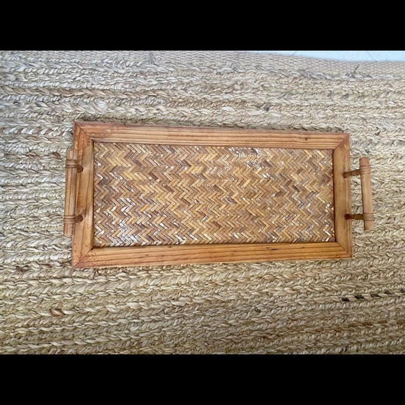 Accents | Bamboowicker Serving Tray With Handles | Poshmark